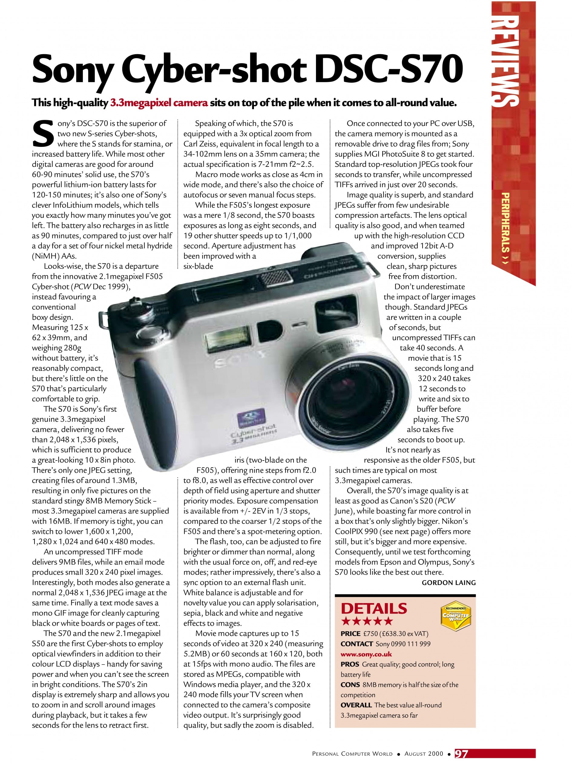 Sony Cyber-shot S70 retro review | Cameralabs